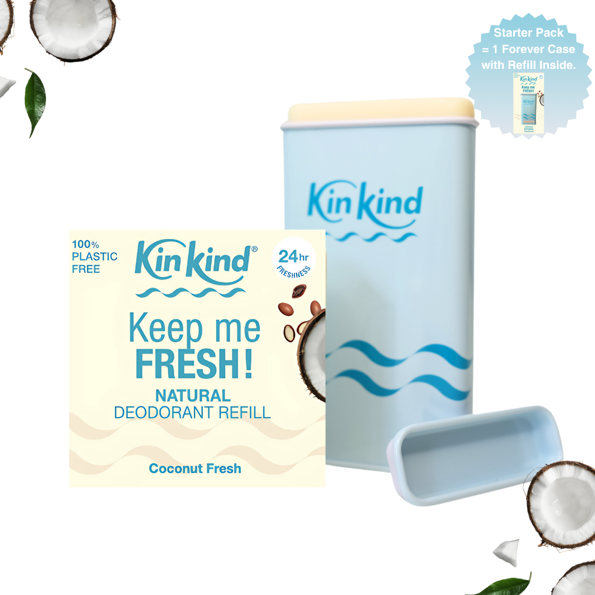 Natural Deodorant Women | Forever Case & Refill | KinKind