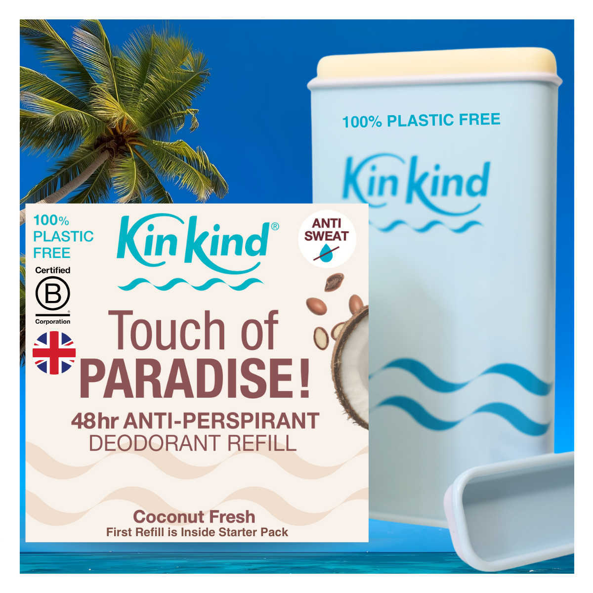 Reusable Deodorant | Touch of PARADISE! Antiperspirant | KinKind